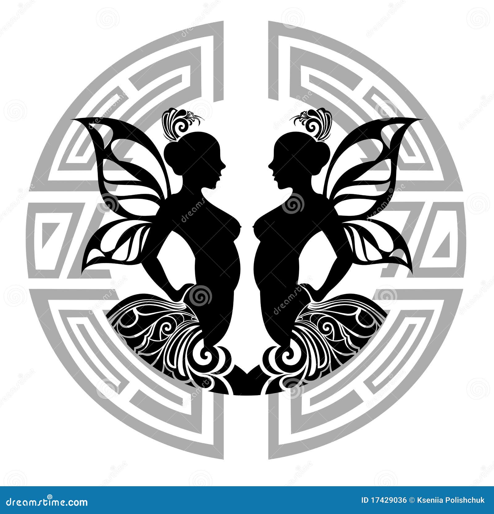 Tierkreiszeichen - Zwillinge Vektor Abbildung - Illustration von stern ...