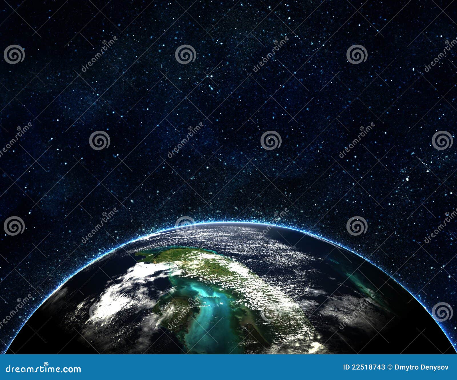 Tierra azul en espacio imagen de archivo. Imagen de contexto - 22518743