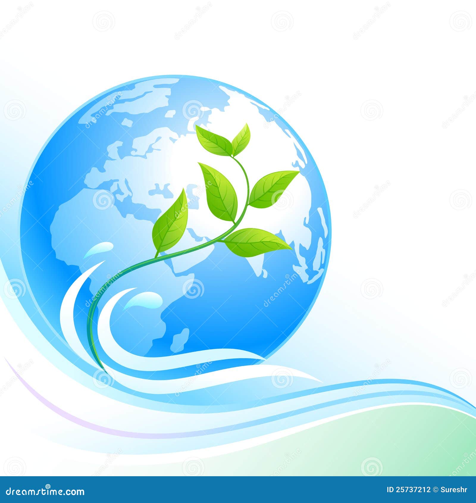 Tierra Azul - Ponga Verde La Ecología Ilustración del Vector ...