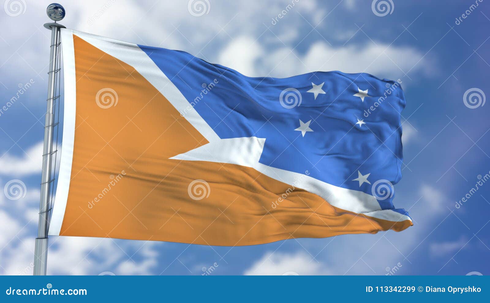 Tierra Del Fuego Province Argentina Flag in a Blue Sky Stock Image ... Tierra Del Fuego Province Argentina Flag in a Blue Sky Stock Image ...