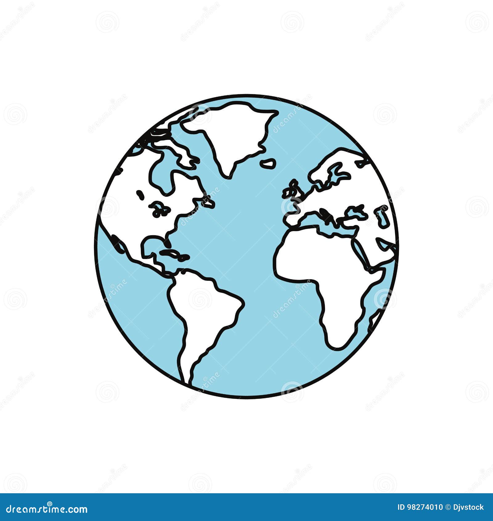 Tierra del mundo aislada ilustración del vector. Ilustración de planeta ...