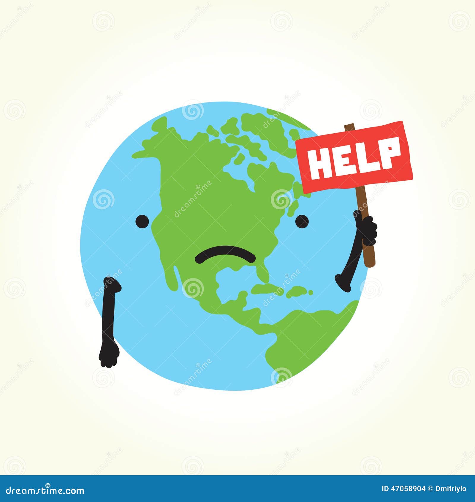 Tierra triste del planeta ilustración del vector. Ilustración de agua ...