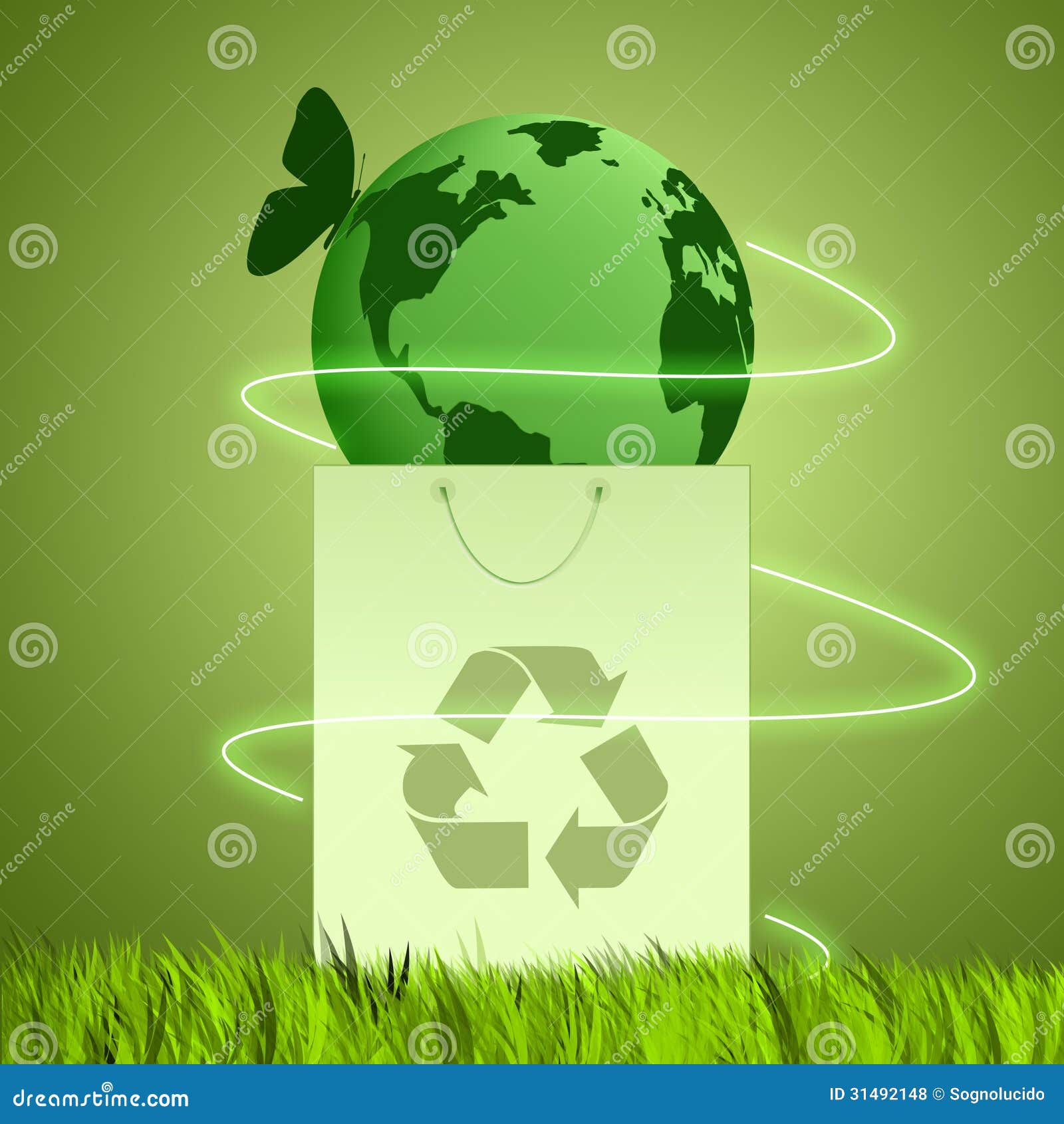 Tierra verde para reciclar stock de ilustración. Ilustración de puro ...