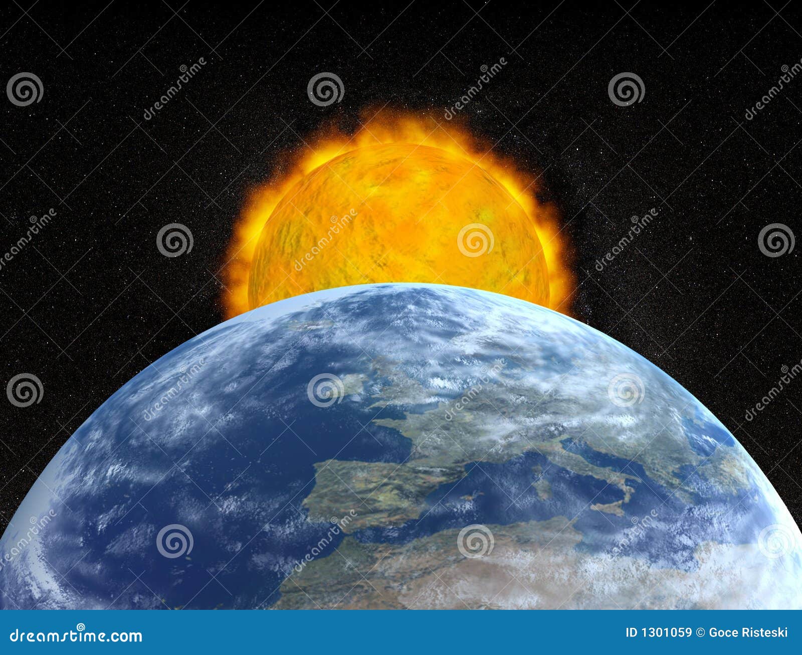 Tierra y sol del planeta stock de ilustración. Ilustración de planeta ...