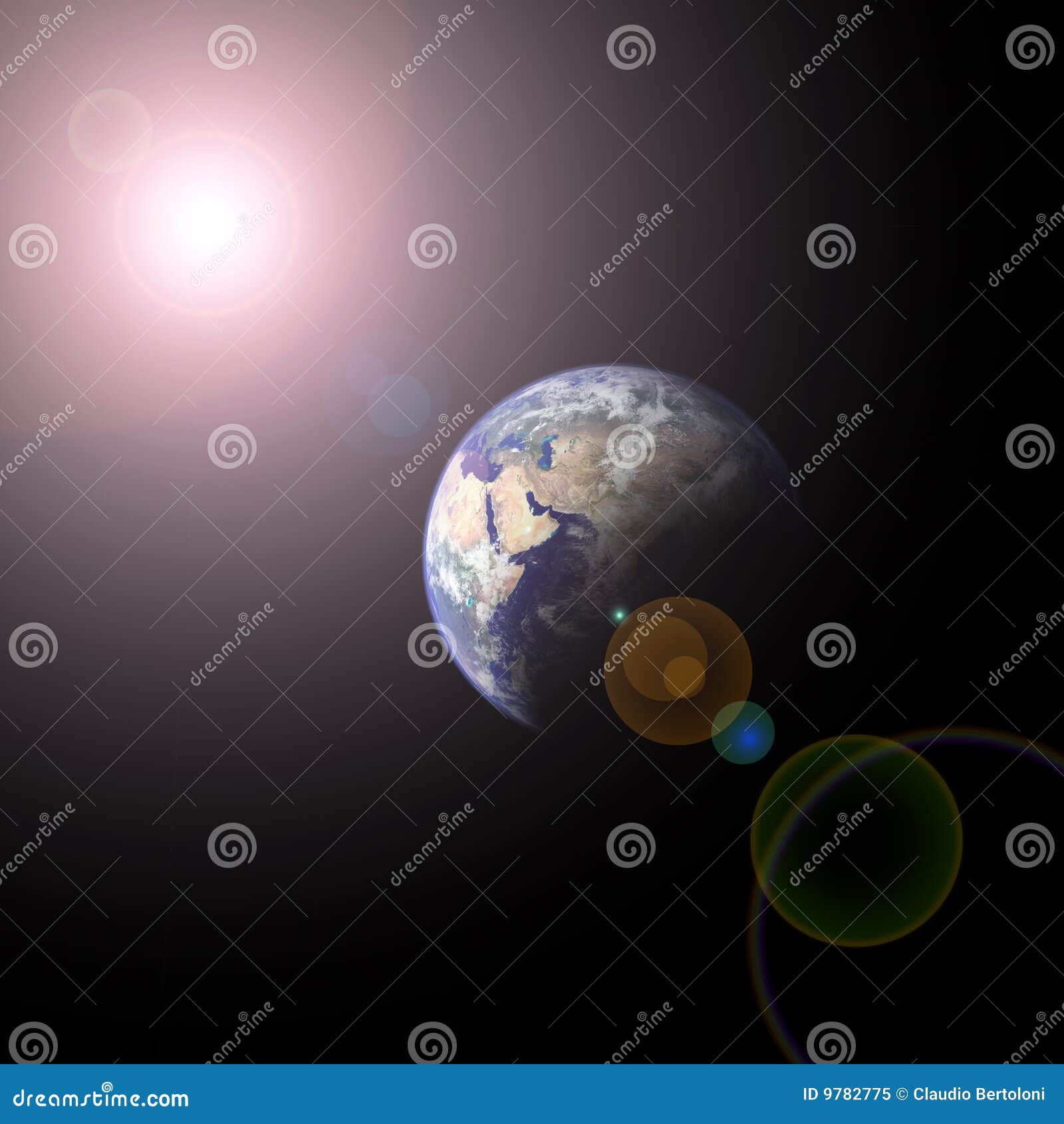 Tierra y sol del planeta stock de ilustración. Ilustración de ...