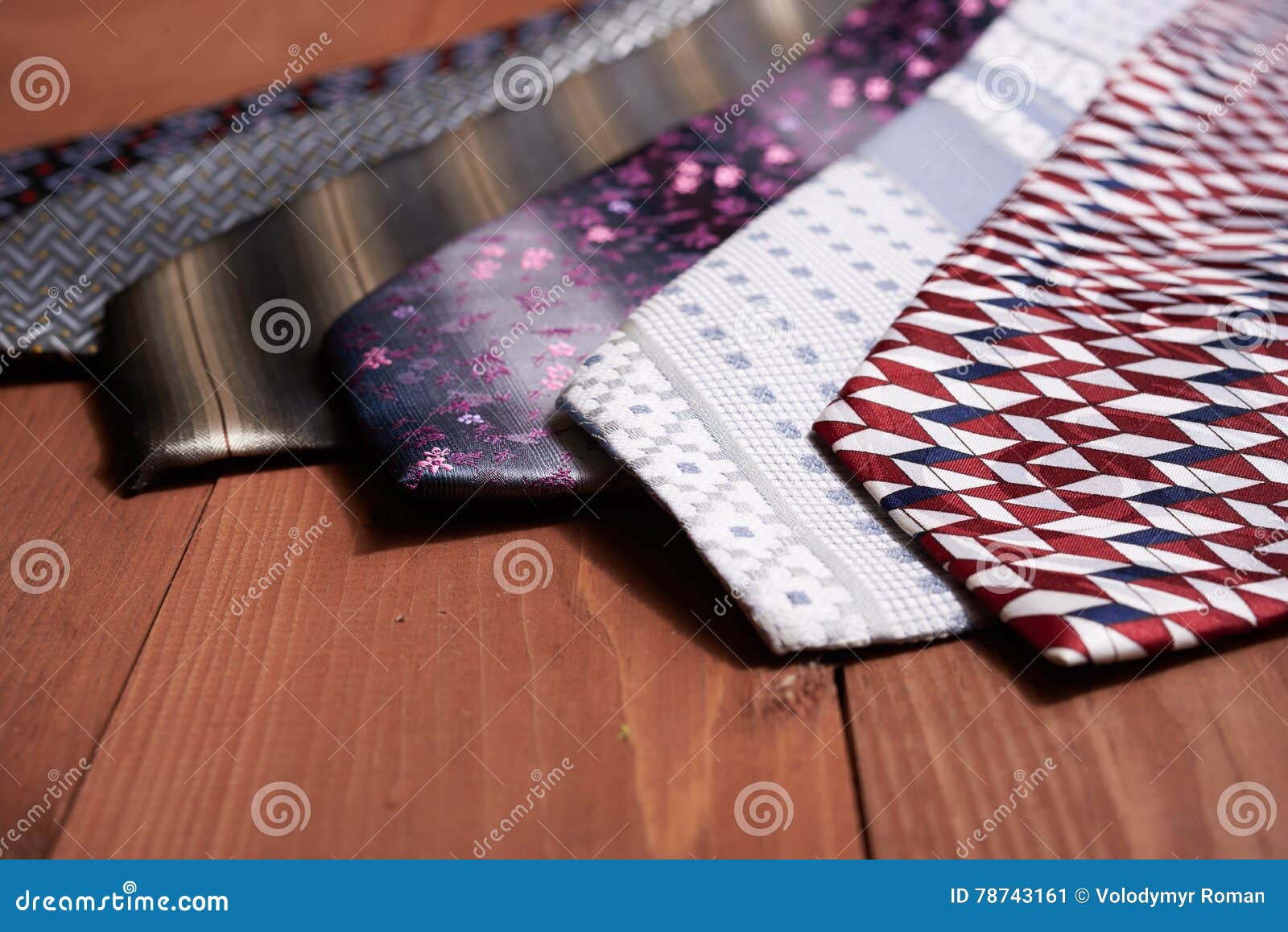 Ties on wooden table stock image. Image of father, elegance - 78743161