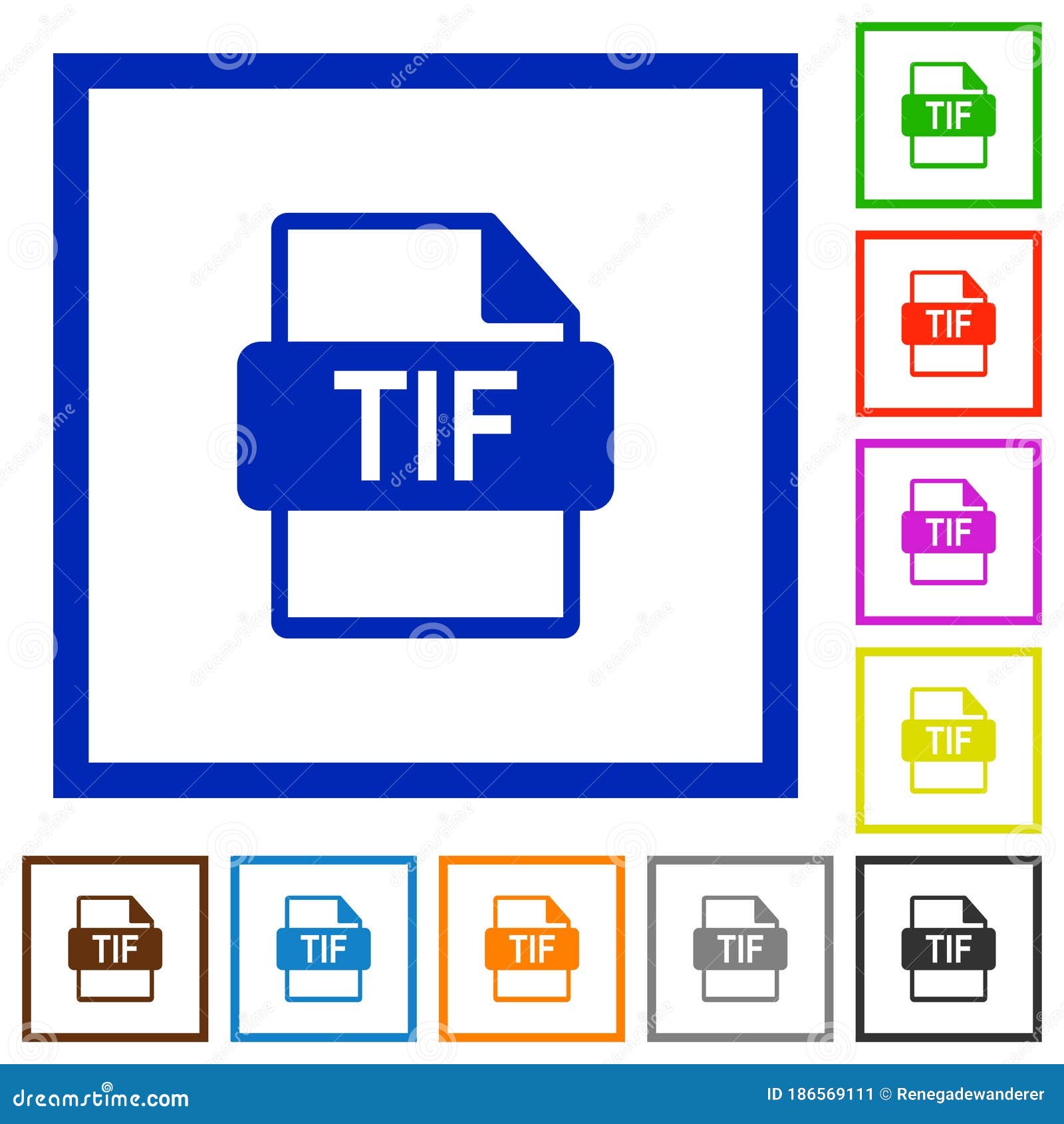 TIF File Format Flat Framed Icons Stock Vector - Illustration of ...
