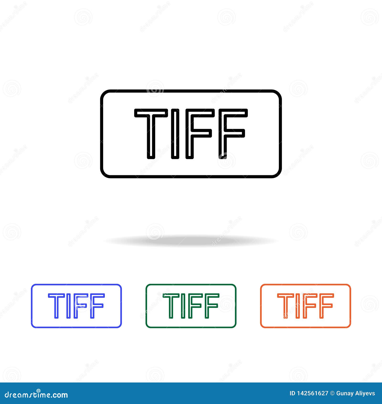 TIFF Format Icon. Elements of Simple Web Icon in Multi Color. Premium ...