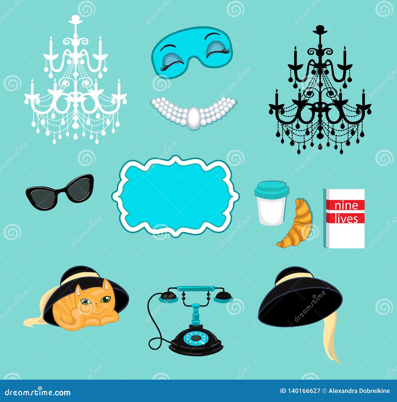 Vector Set of Icons for Retro Party. Stock Vector - Illustration of ...