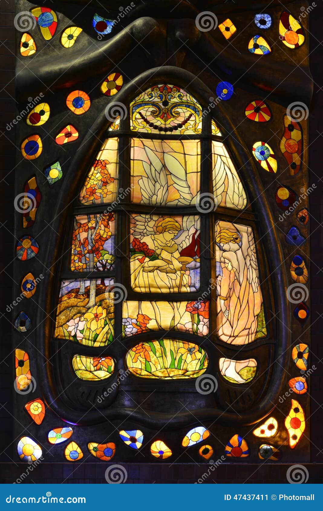 Tiffany Window Stained Glass Texture Stock Image - Image of design ...