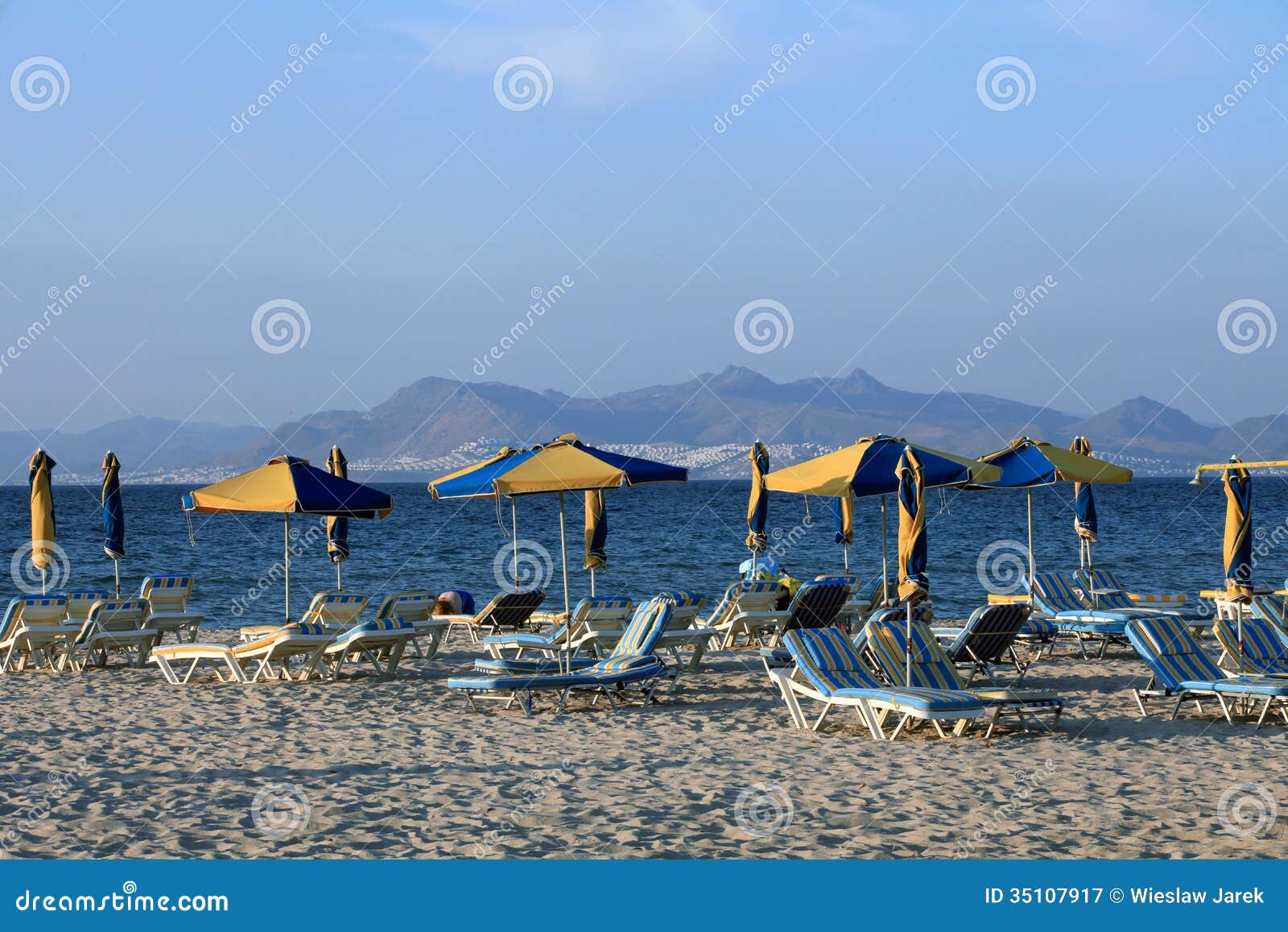 Tigaki beach. stock image. Image of seat, island, aegean - 35107917