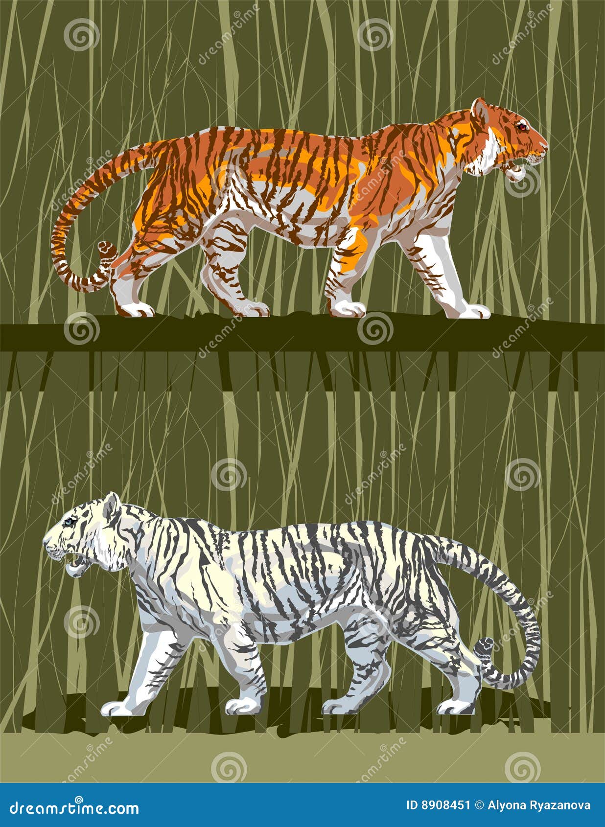 Tiger_001 stock vector. Illustration of design, painting - 8908451