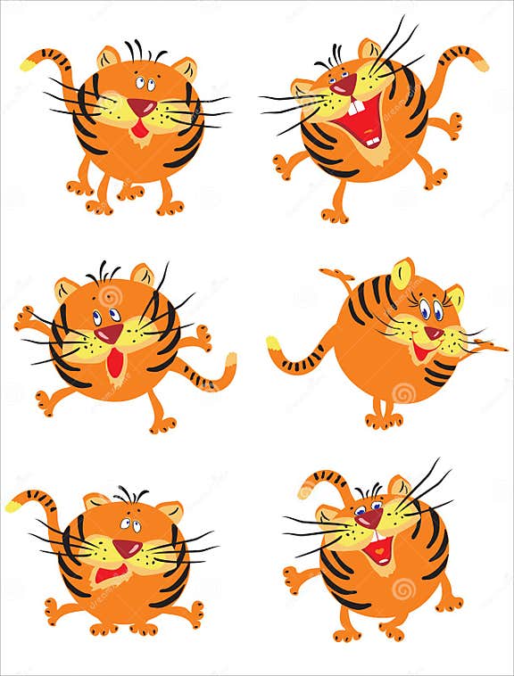 Tiger stock vector. Illustration of nature, mammals, small - 12713922