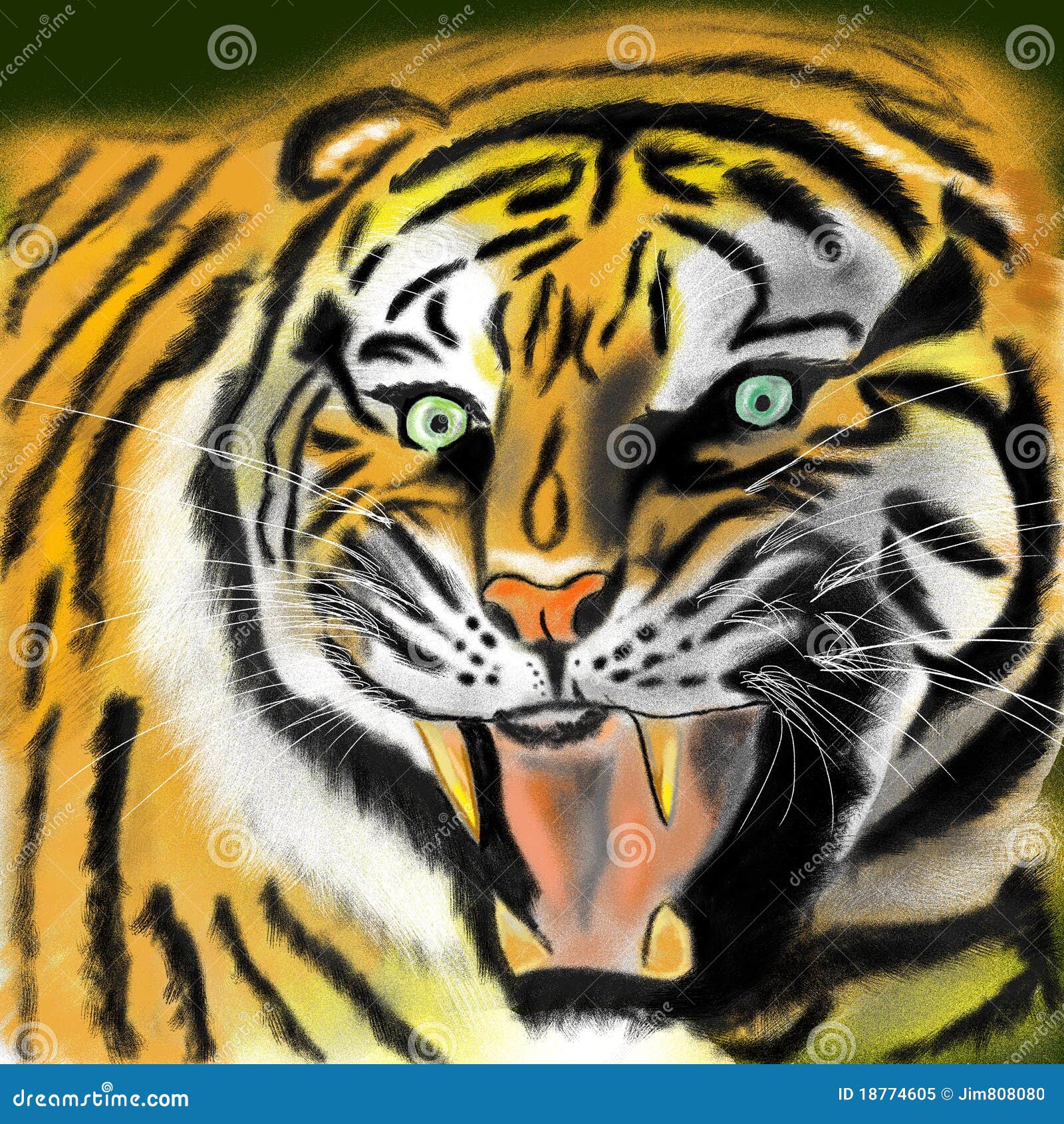 Tiger stock illustration. Illustration of black, aggression - 18774605