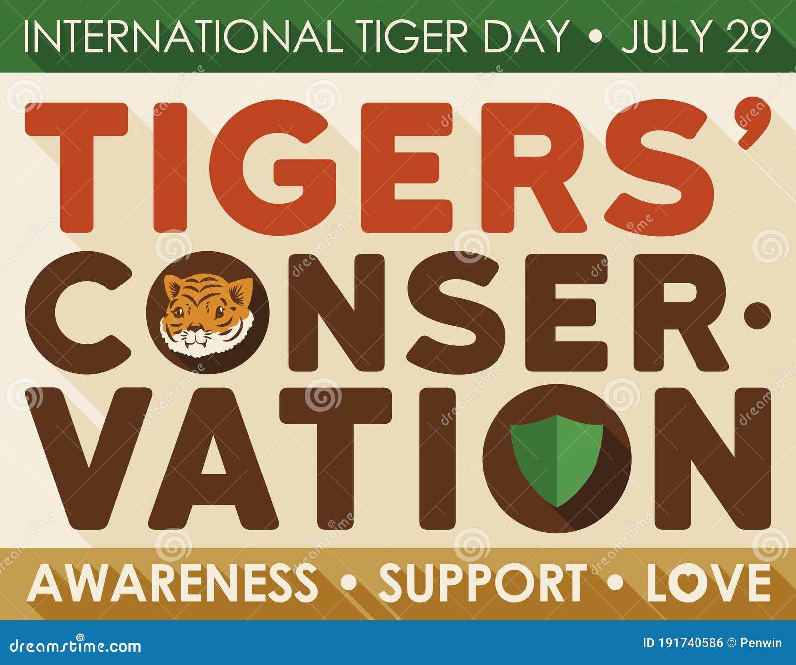 Flat Design Promoting Tiger Conservation during Its Commemorative Day ...
