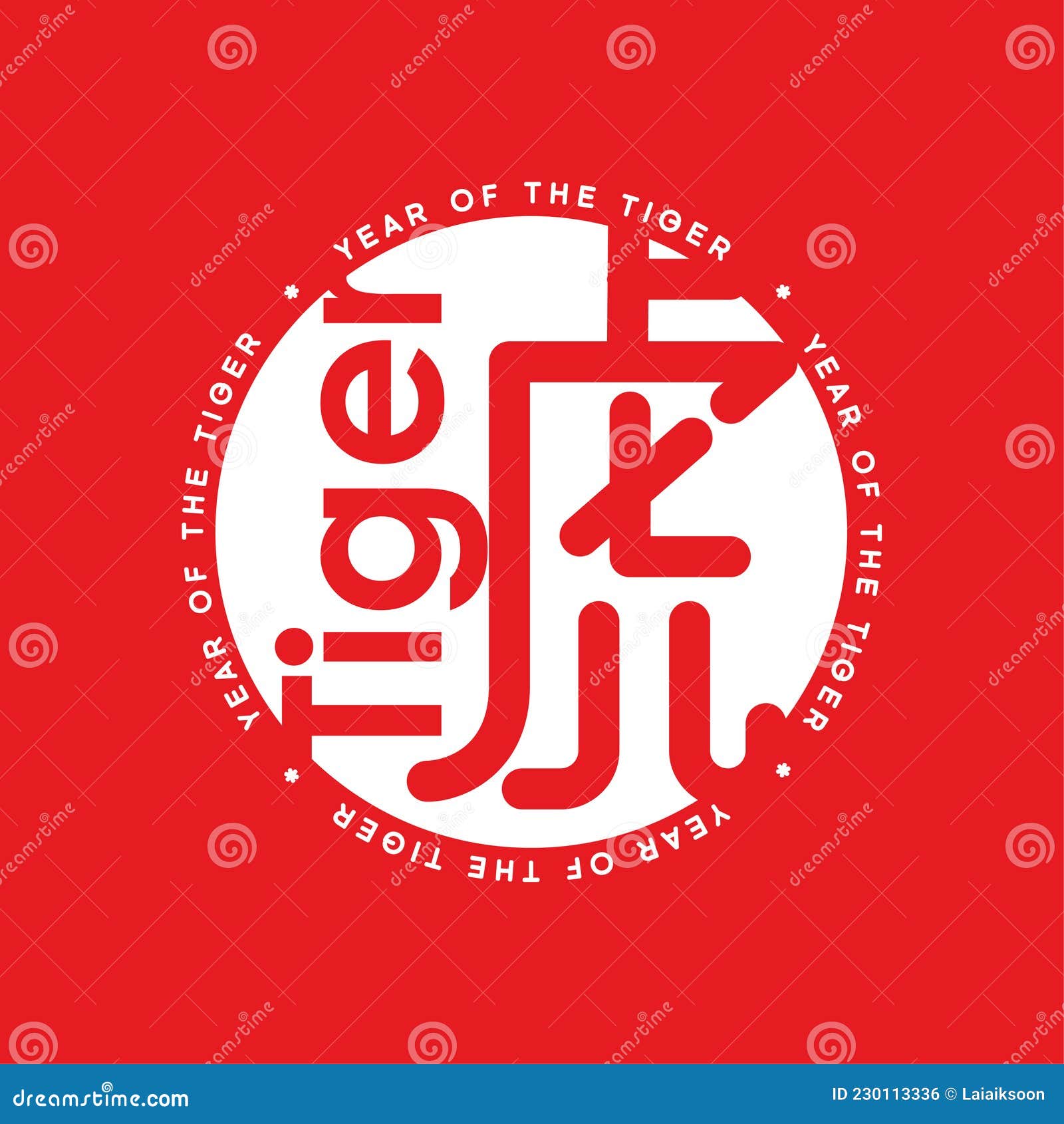 Chinese Character `tiger`, the Word on the Seal Means `tiger`. Stock ...