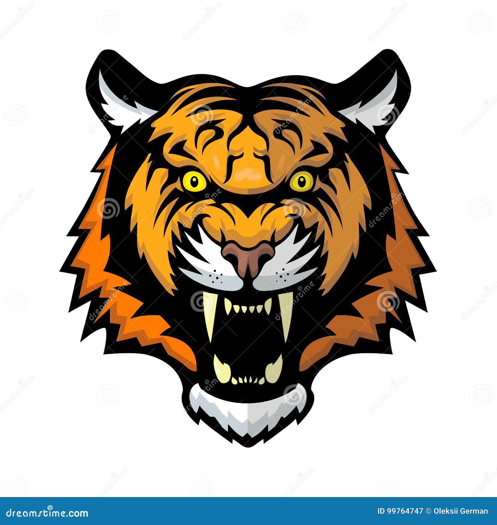 Tiger stock illustration. Illustration of predator, muzzle - 99764747