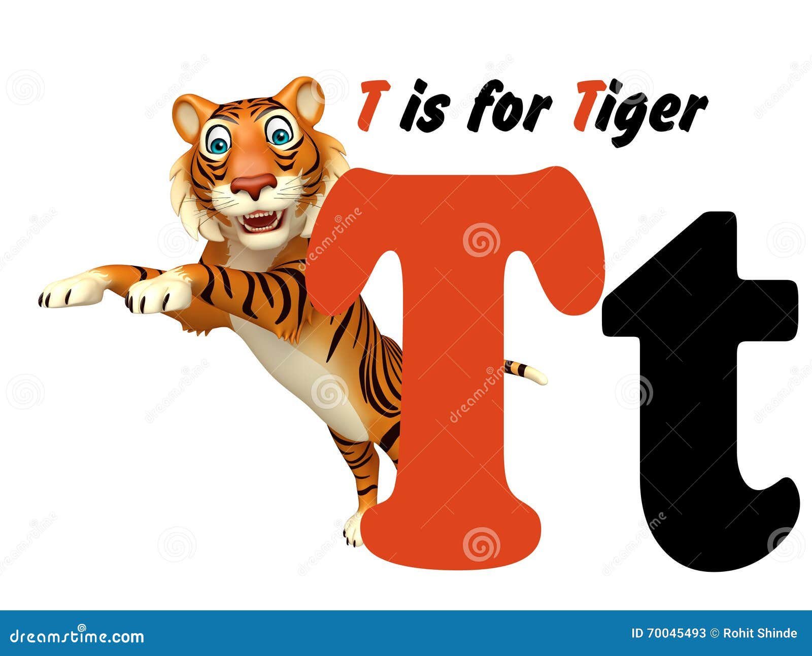 Tiger with alphabet stock illustration. Illustration of learn - 70045493