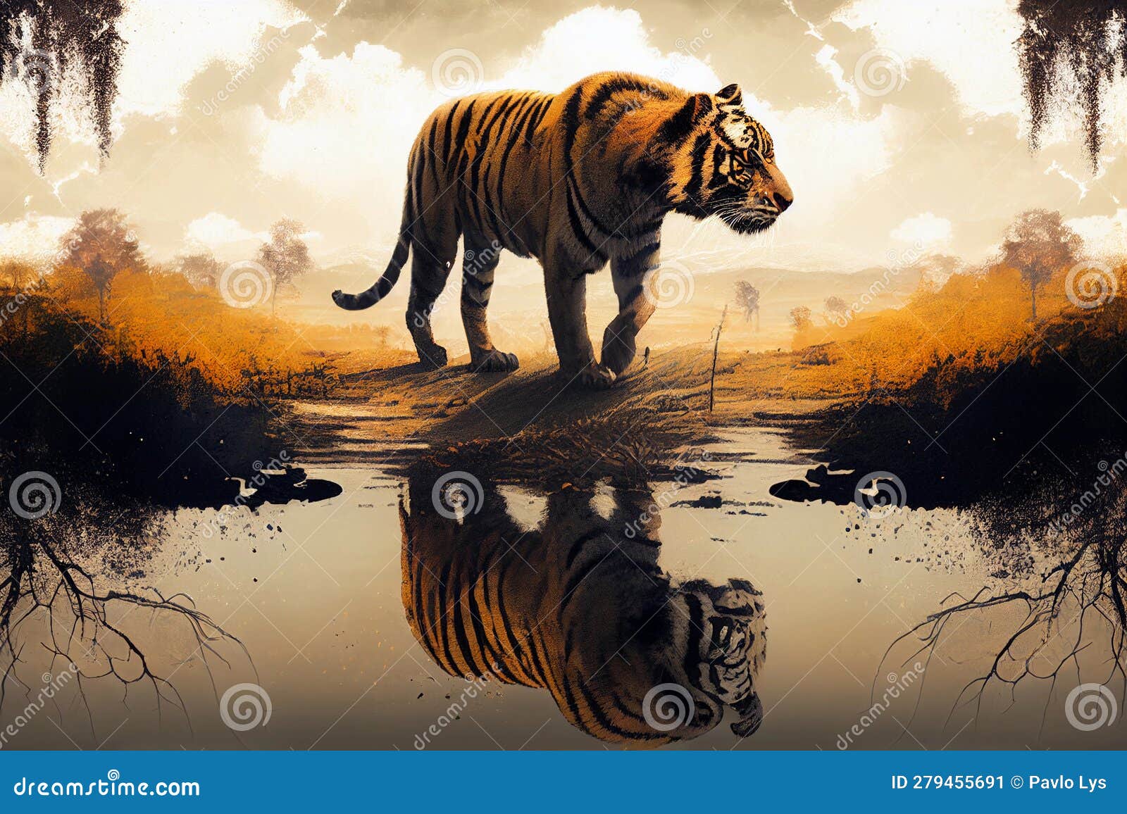 Tiger is Animal and Predator. AI Generated Stock Illustration ...