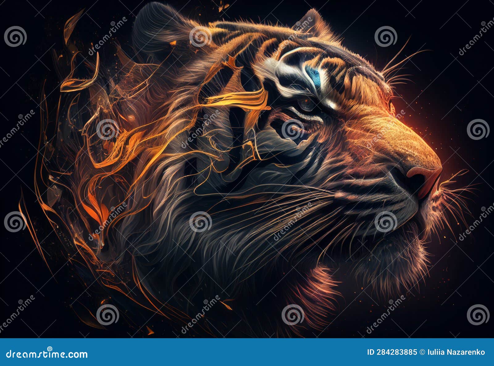 Tiger in Animation Style. AI Generated Stock Image - Image of wildlife ...
