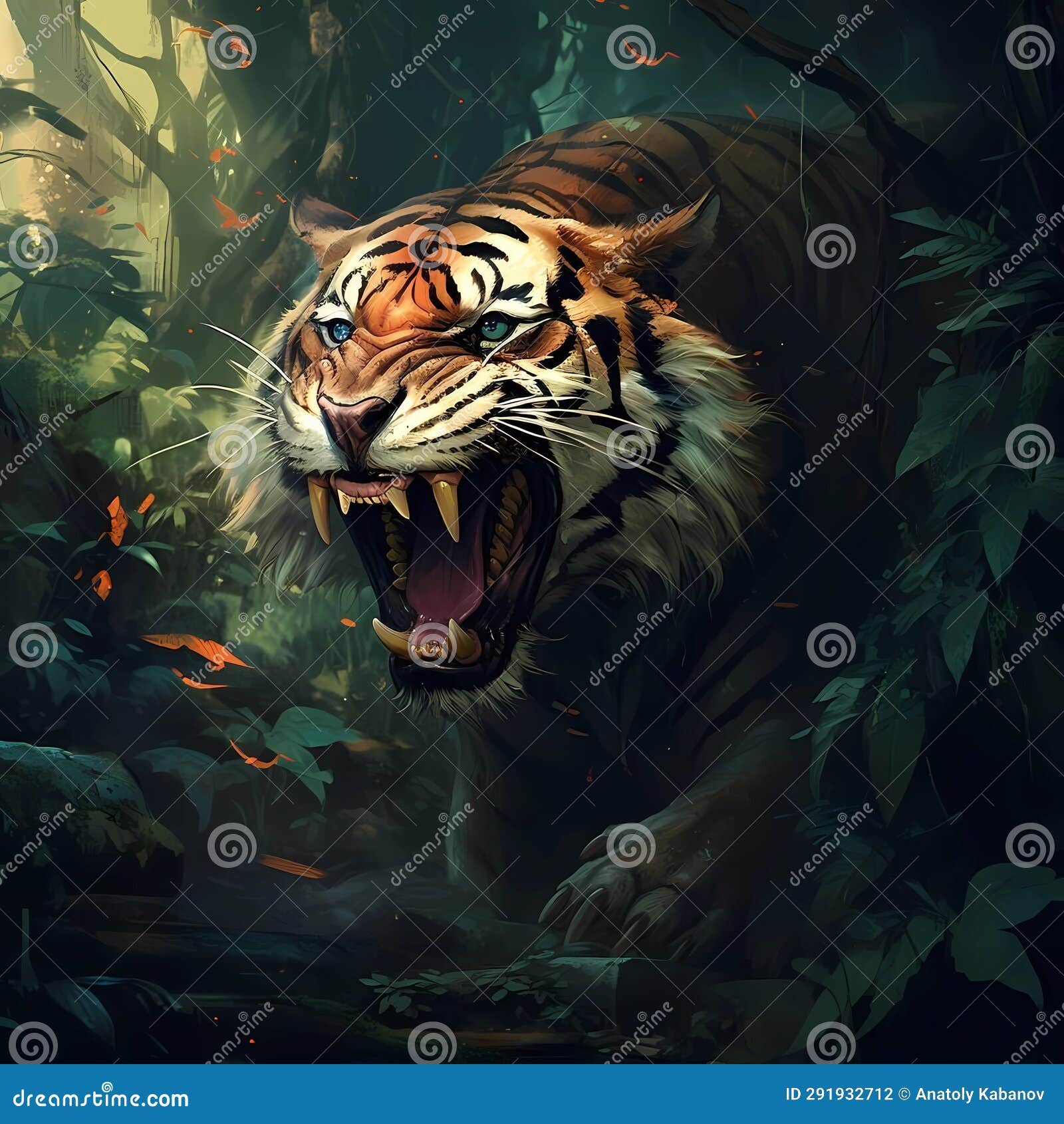 Tiger Art stock illustration. Illustration of planet - 291932712