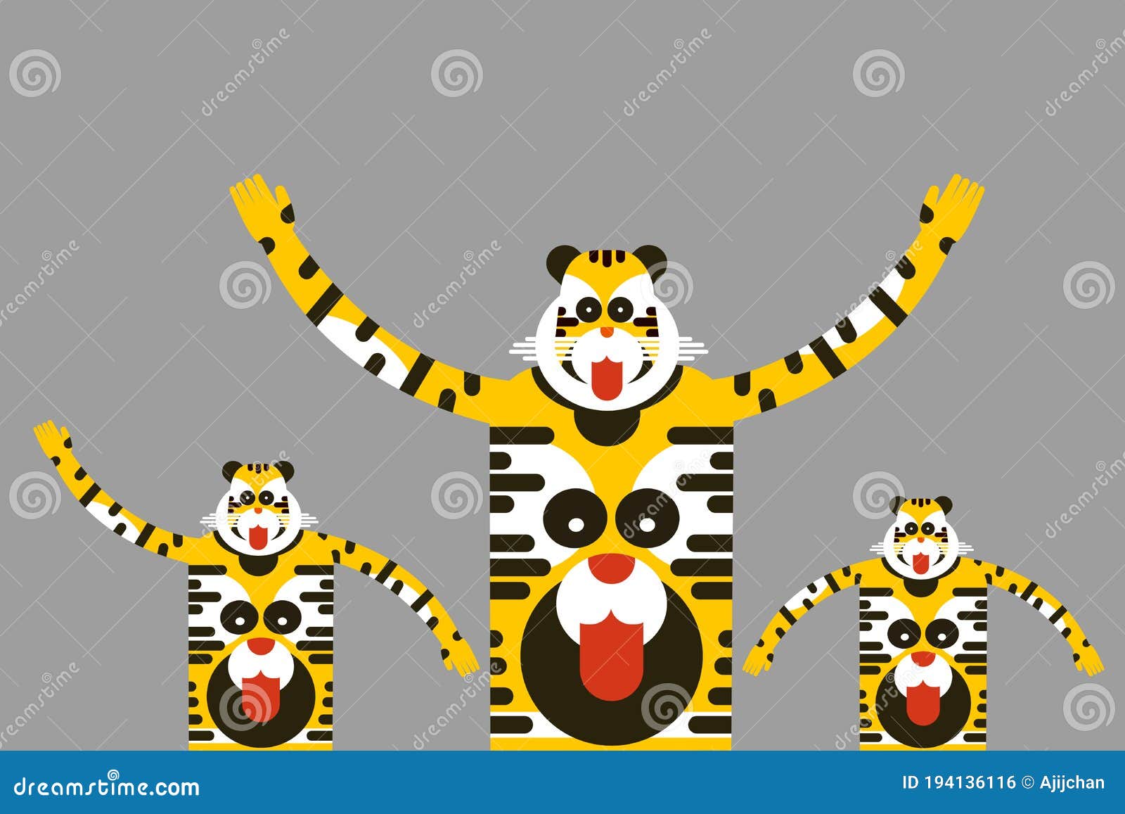 Tiger Dancers.Symbol Of Onam Festival In Kerala Vector Illustration ...