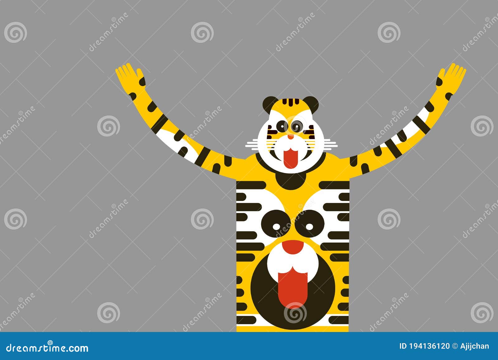 Tiger Dancer Of Onam Festival In Kerala Vector Illustration ...
