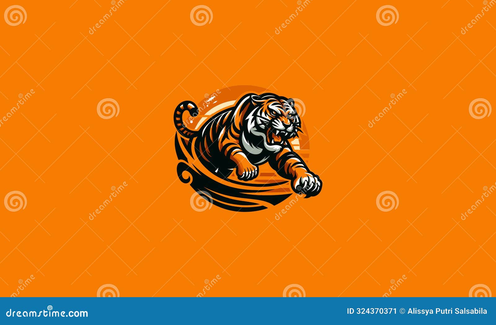 Tiger Attack Angry Vector Mascot Design Stock Illustration ...