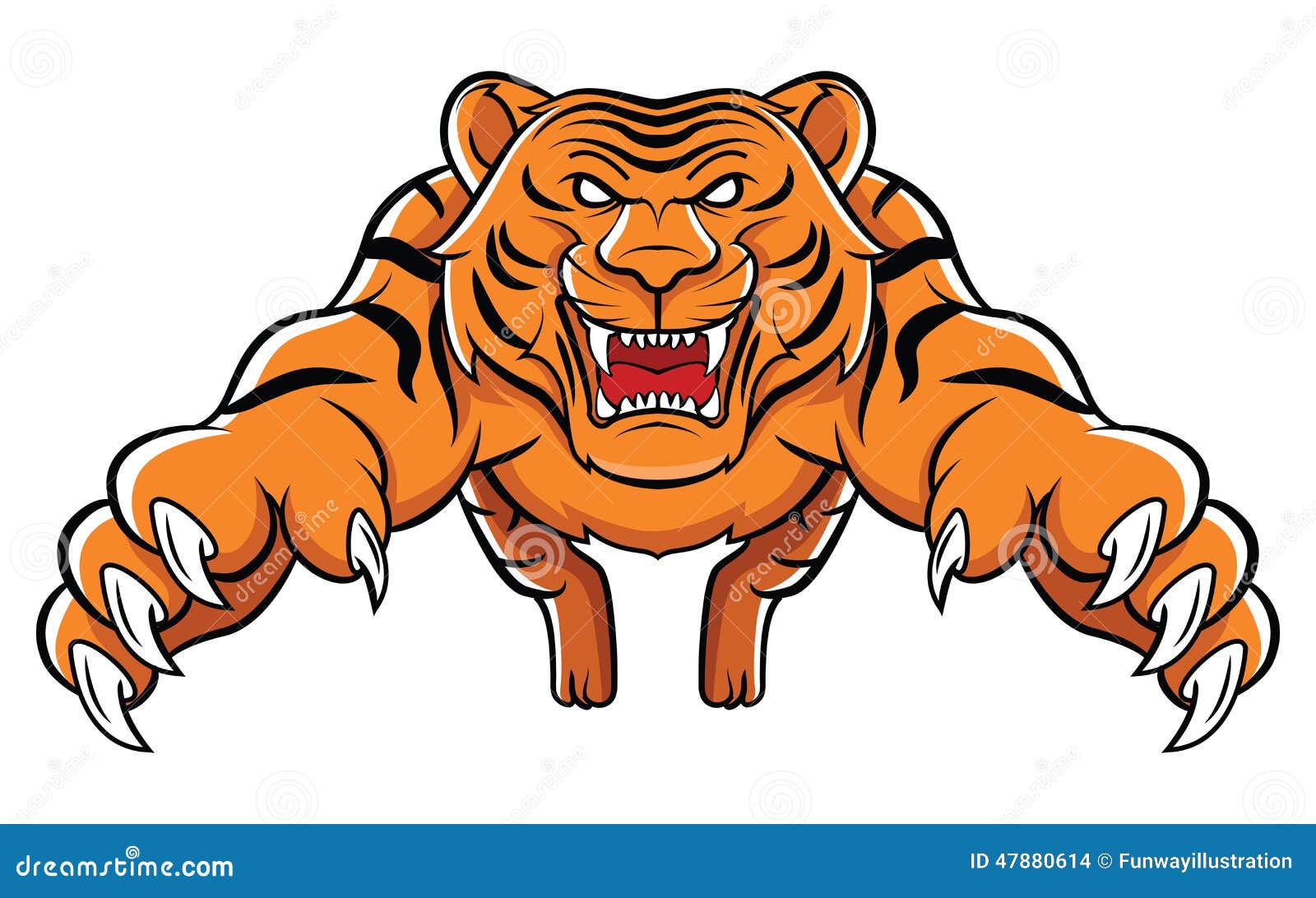 Tiger Attack stock vector. Illustration of attack, tiger - 47880614