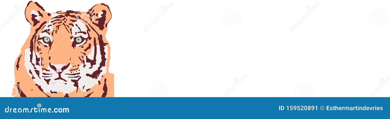 Tiger banner in color stock illustration. Illustration of banner ...