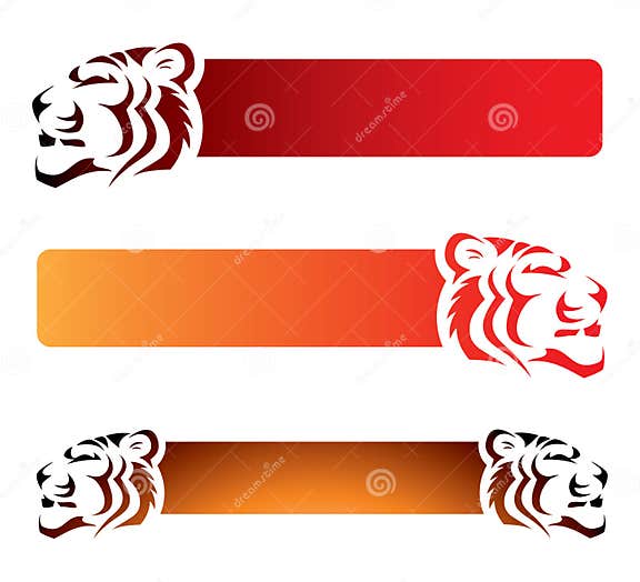 Tiger banners stock vector. Illustration of insignia - 28390038