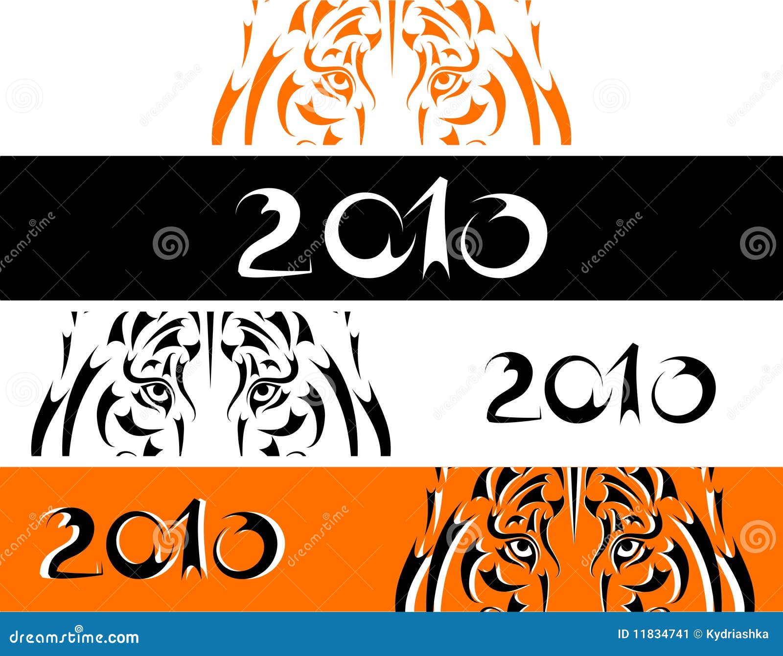 Tiger Banners, Symbol 2010 New Year Stock Vector - Illustration of ...