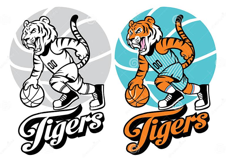 Tiger basketball mascot stock vector. Illustration of tiger - 36104680