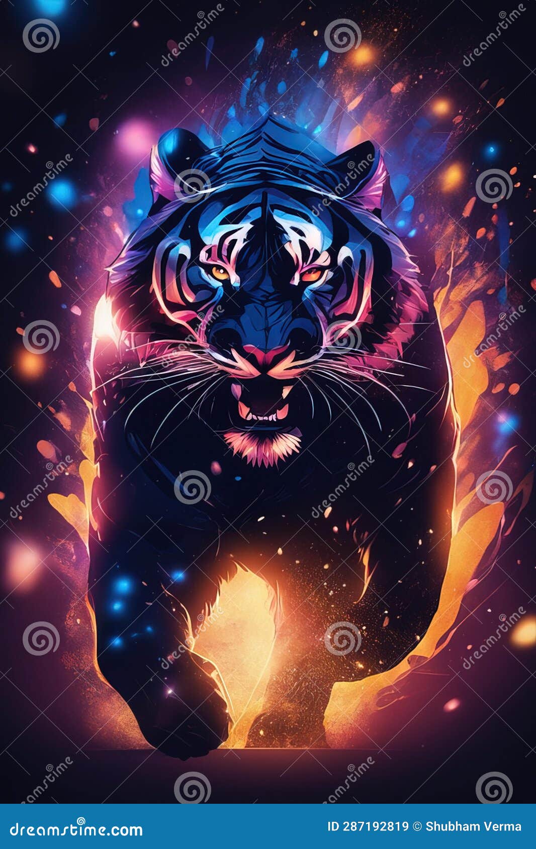 Tiger with Big Head. Vector Illustration Stock Illustration ...