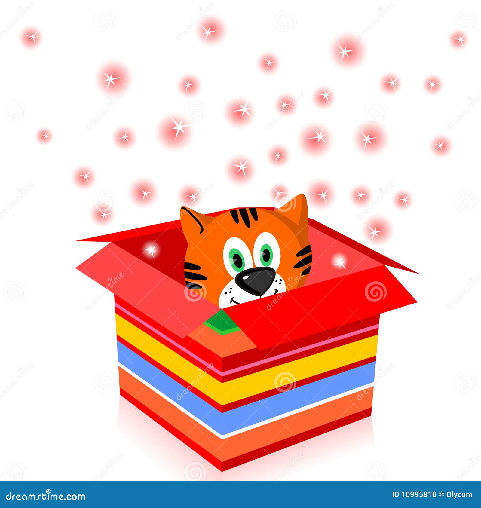 Tiger in a box stock vector. Illustration of look, dream - 10995810