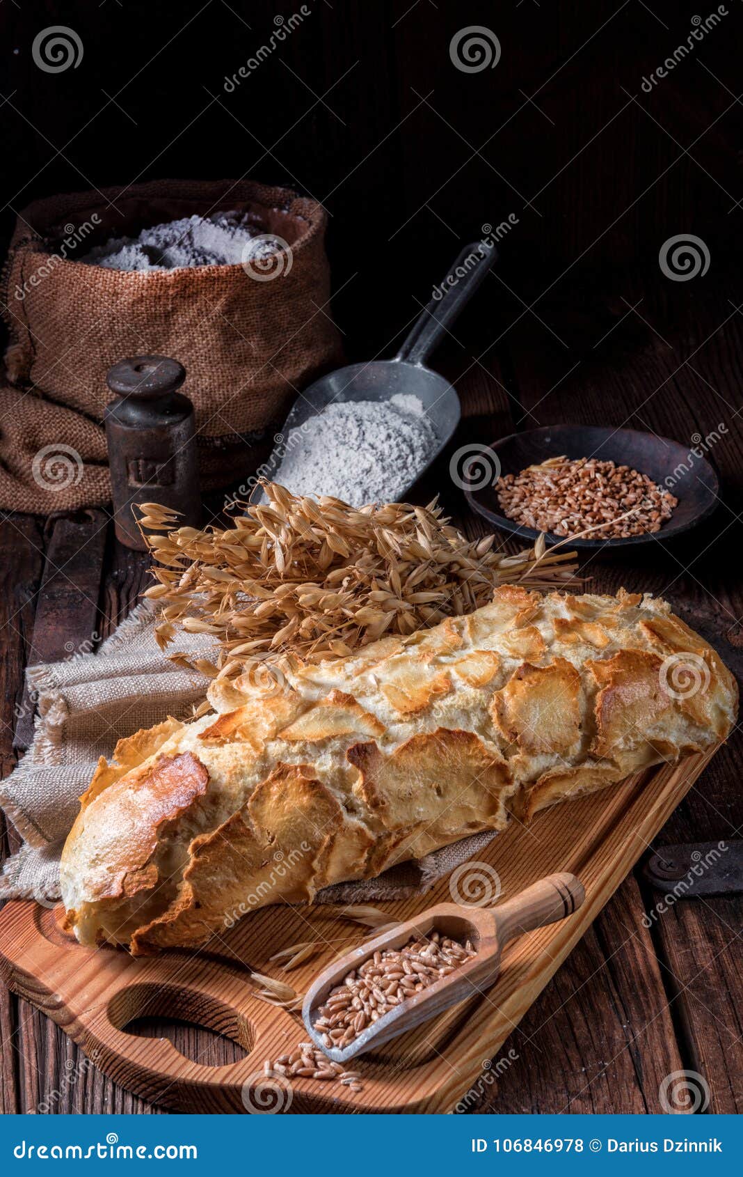 Tiger bread stock photo. Image of diet, loaf, crusty - 106846978