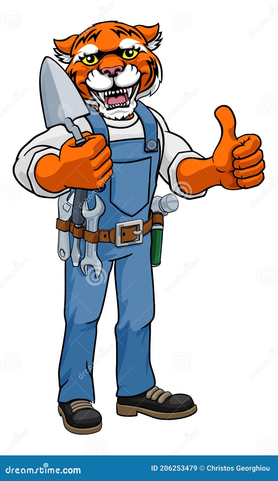 Tiger Bricklayer Builder Holding Trowel Tool Stock Vector ... Tiger Bricklayer Builder Holding Trowel Tool Stock Vector ...