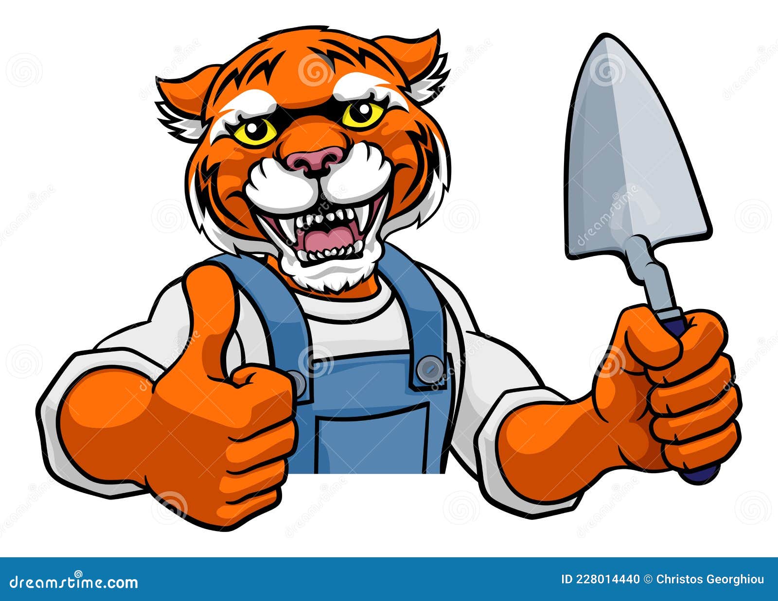 Tiger Bricklayer Builder Holding Trowel Tool Stock Vector ... Tiger Bricklayer Builder Holding Trowel Tool Stock Vector ...