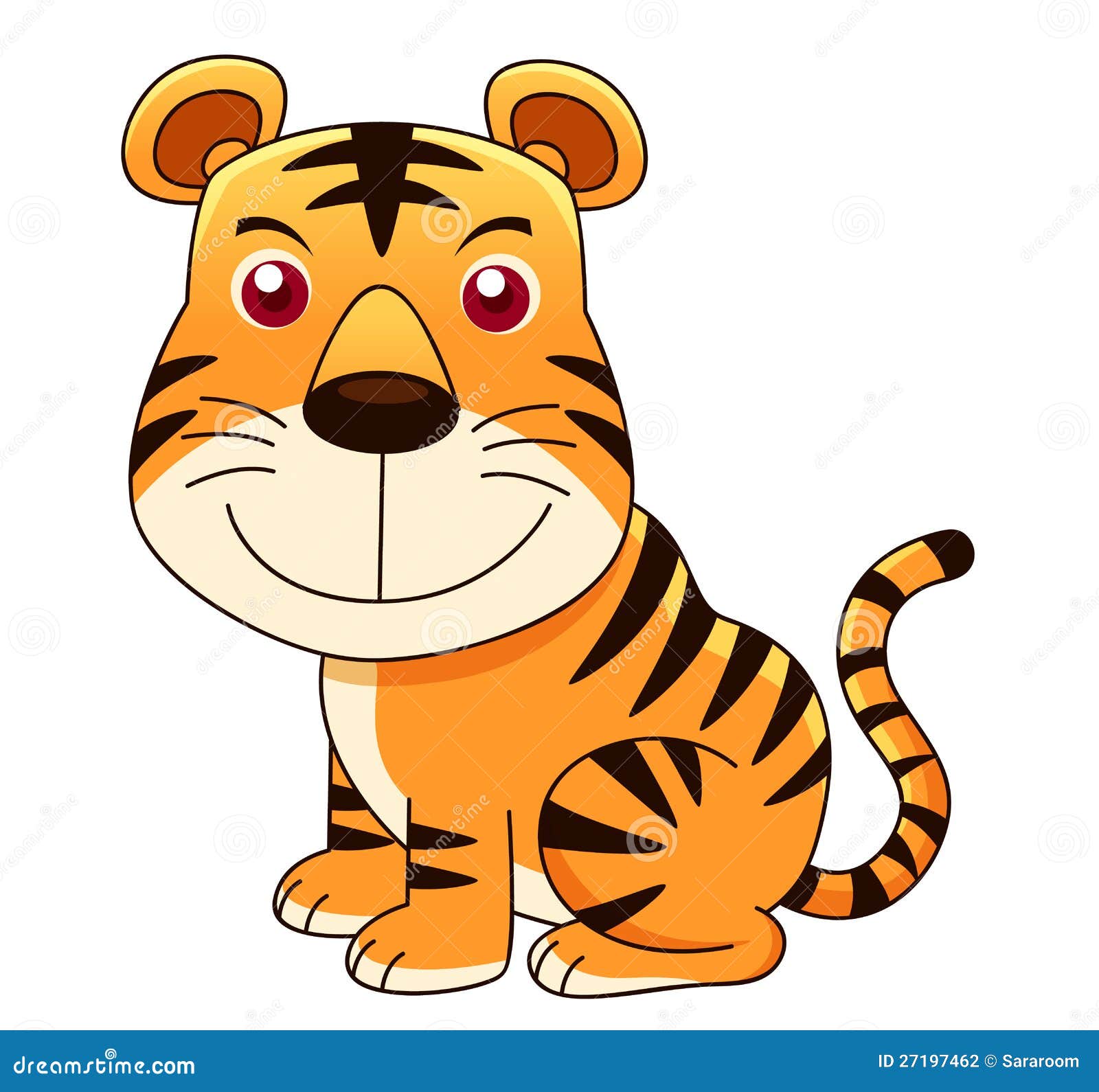 Tiger cartoon stock vector. Illustration of happy, animal - 27197462