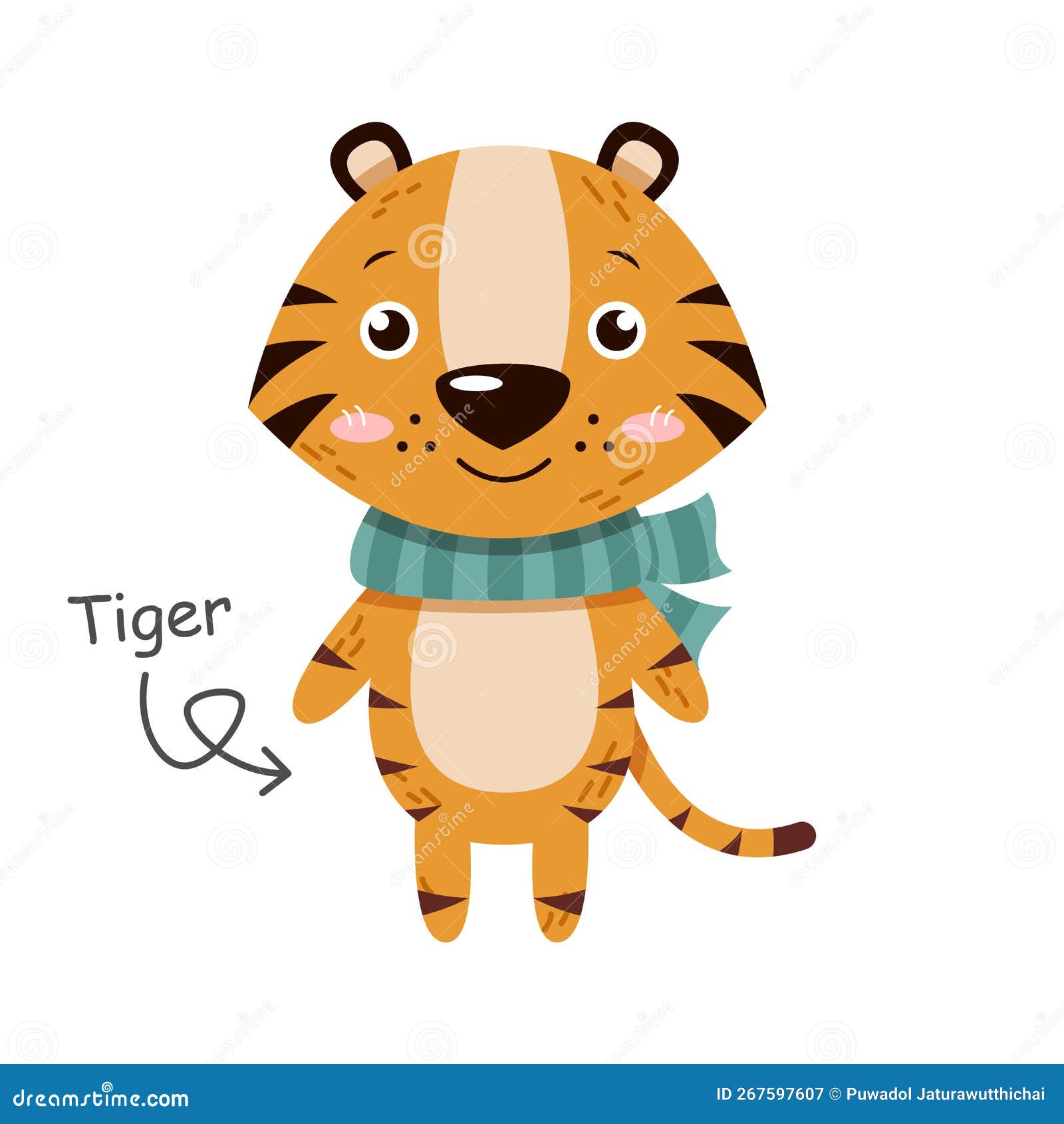 Tiger Cartoon Characters with Clothes . Vector Stock Vector ...