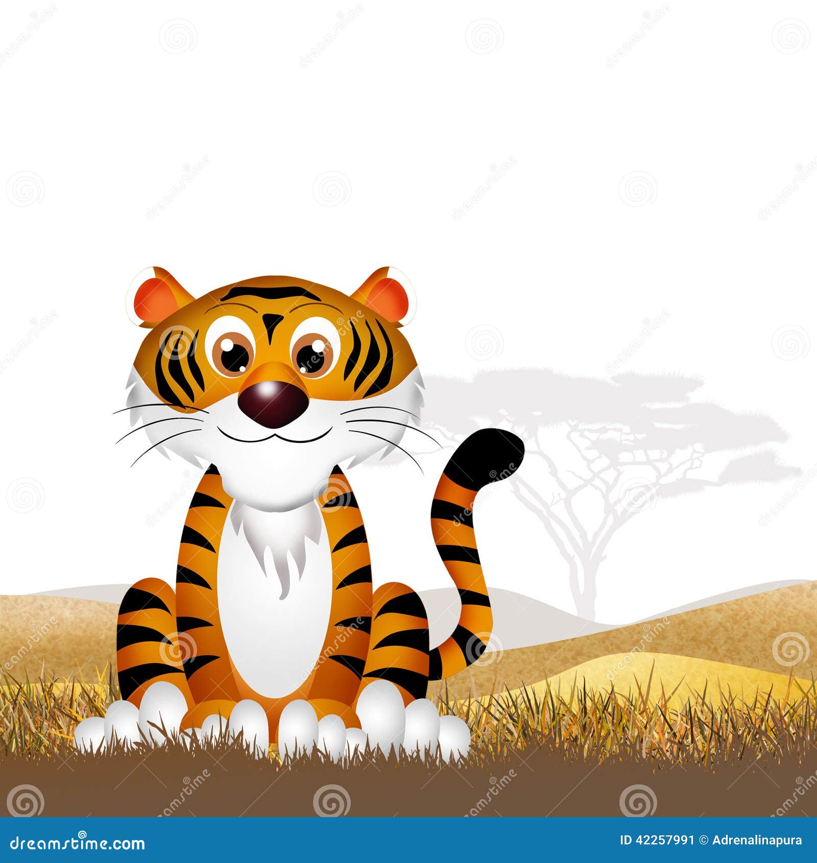 Tiger cartoon stock illustration. Illustration of forest - 42257991