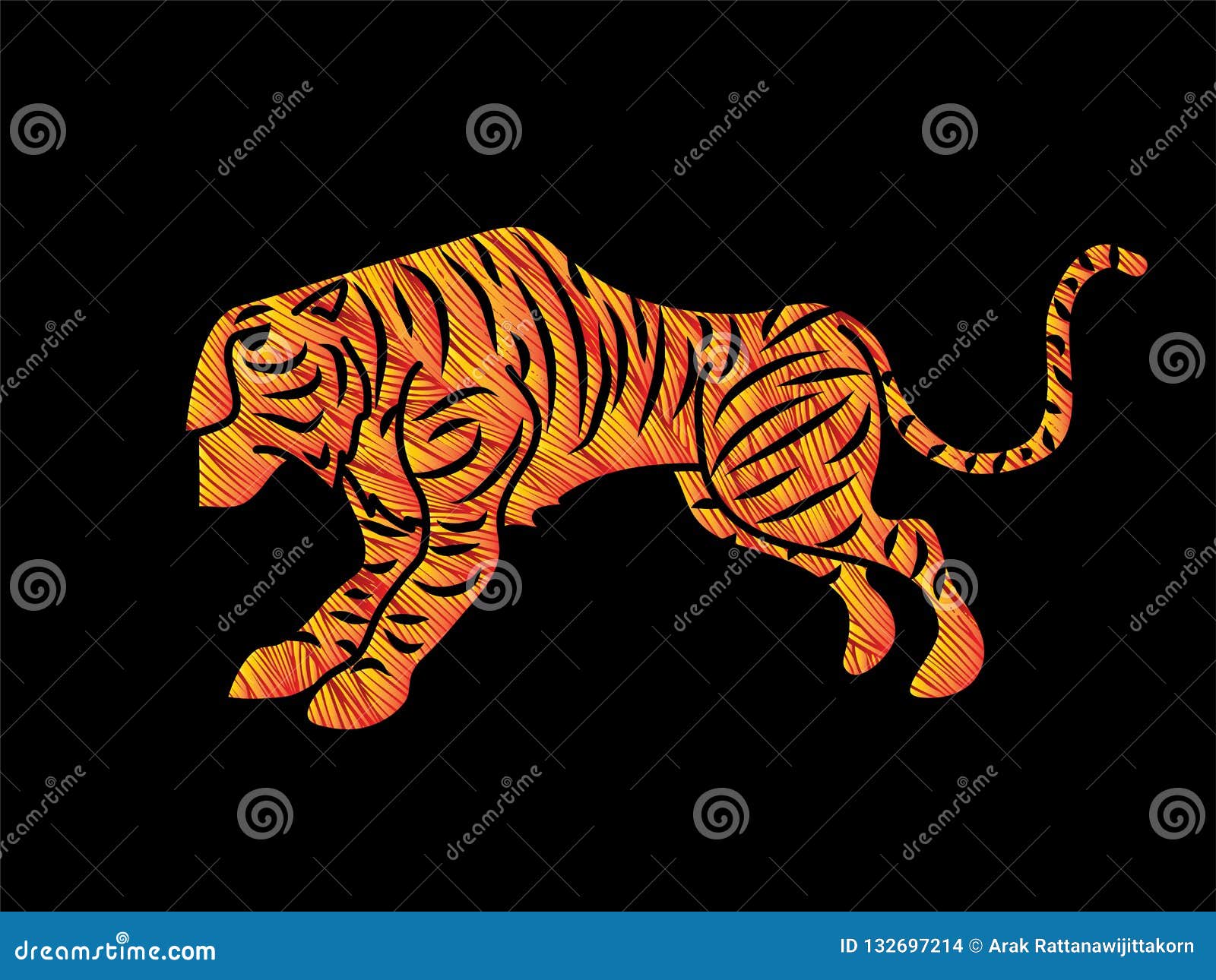 Tiger Cartoon Logo Graphic Vector. Stock Vector - Illustration of ...