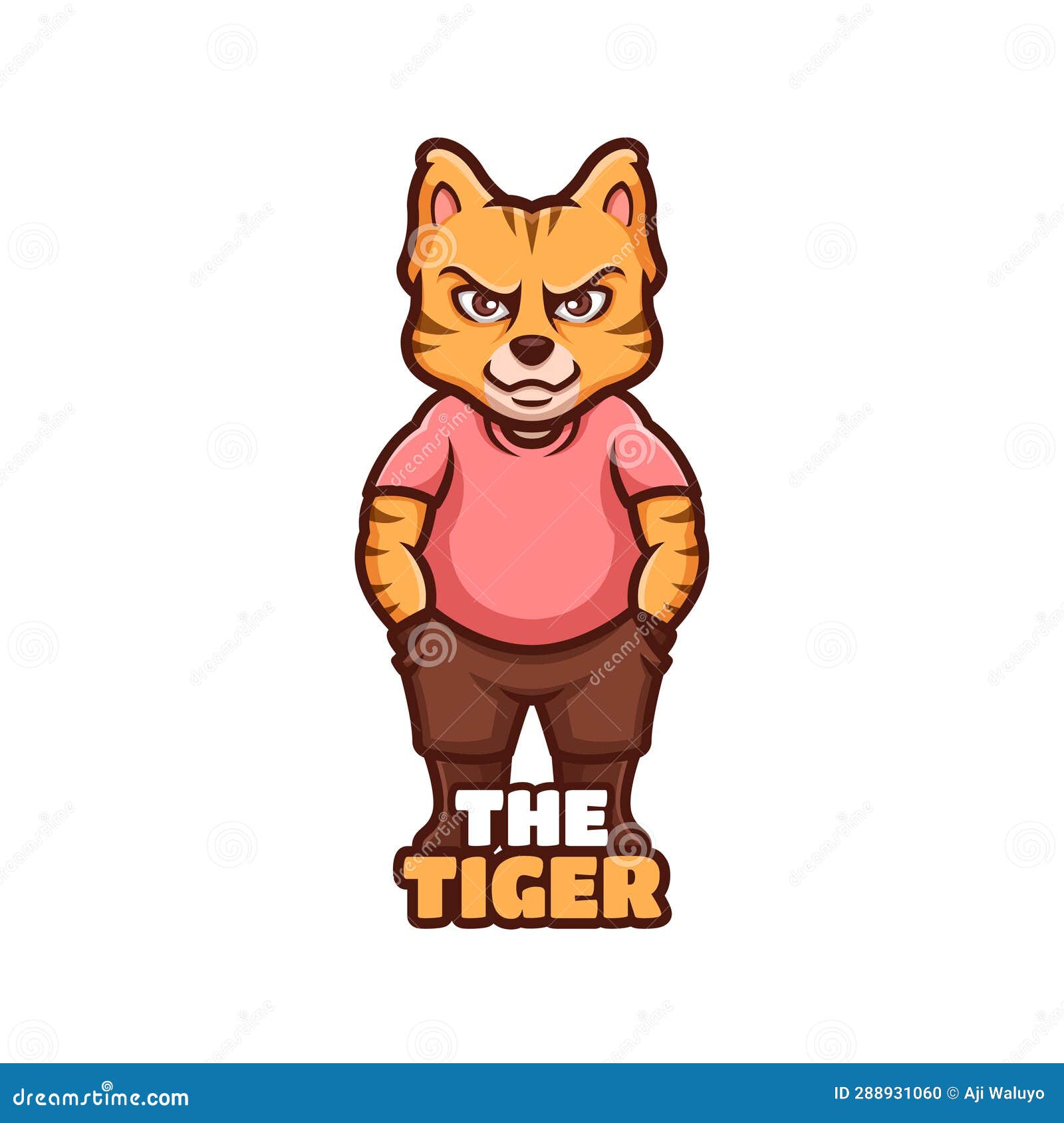 The Tiger Cartoon Mascot Logo Stock Illustration - Illustration of ...