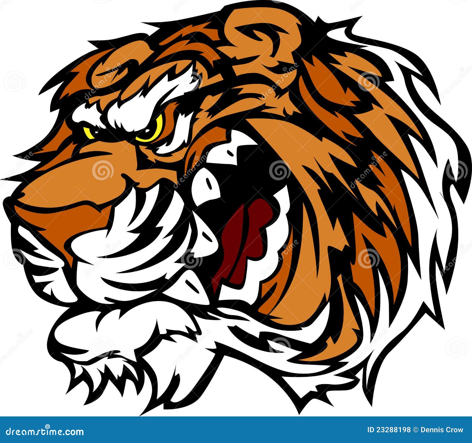 Tiger Cartoon Mascot with Snarling Teeth Stock Vector - Illustration of ...