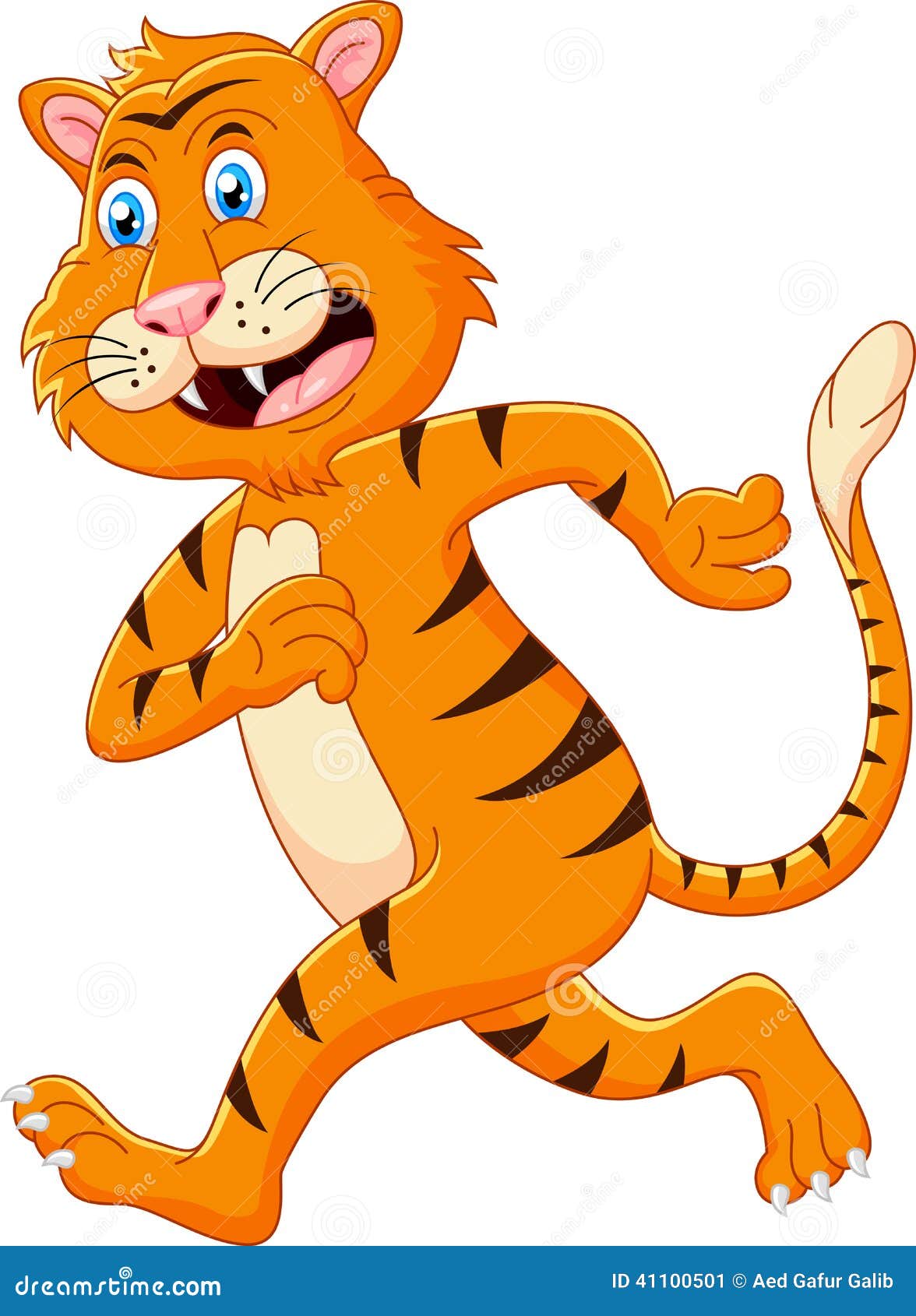 Tiger cartoon running stock vector. Illustration of cute - 41100501