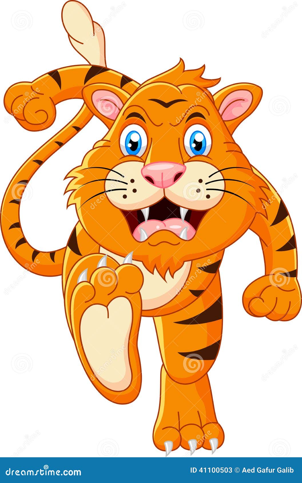Tiger cartoon running stock vector. Illustration of animal - 41100503
