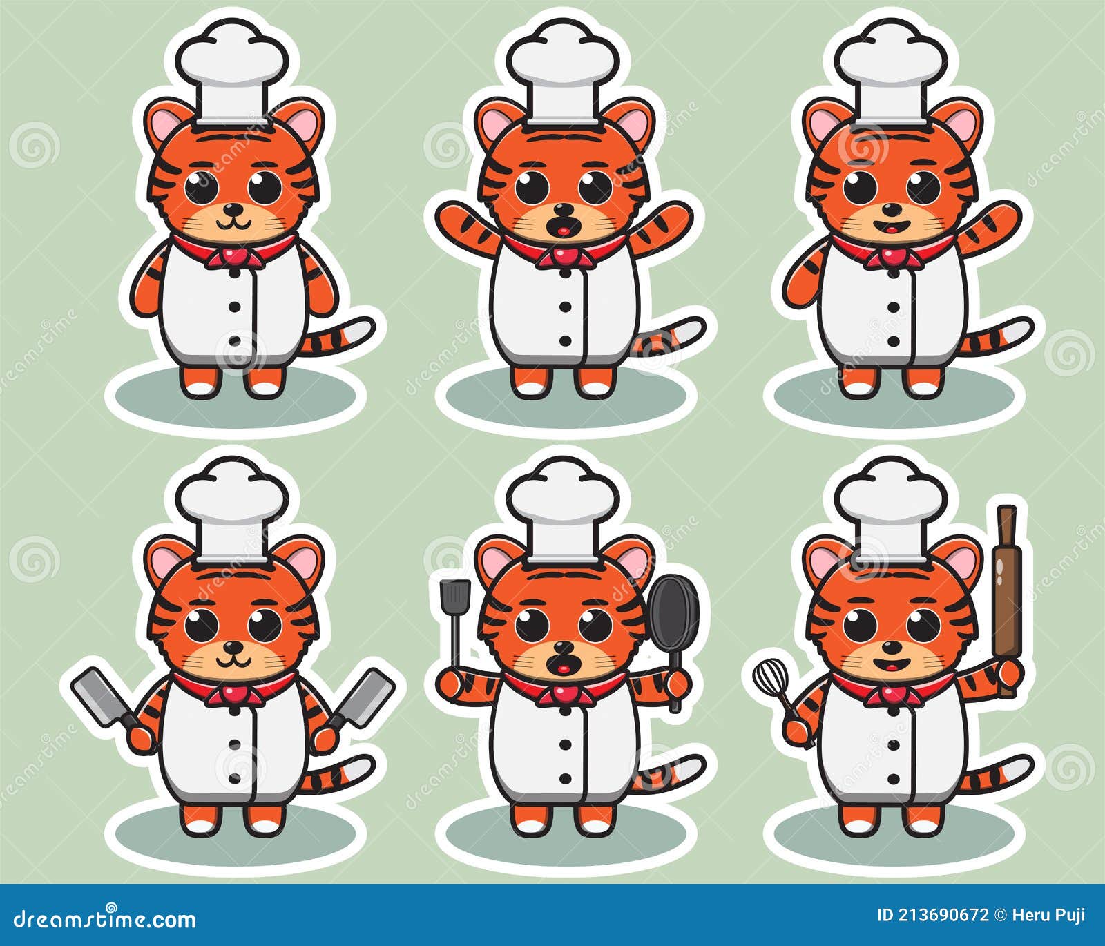 Vector Illustration of Cute Tiger Chef Cartoon Stock Vector ...