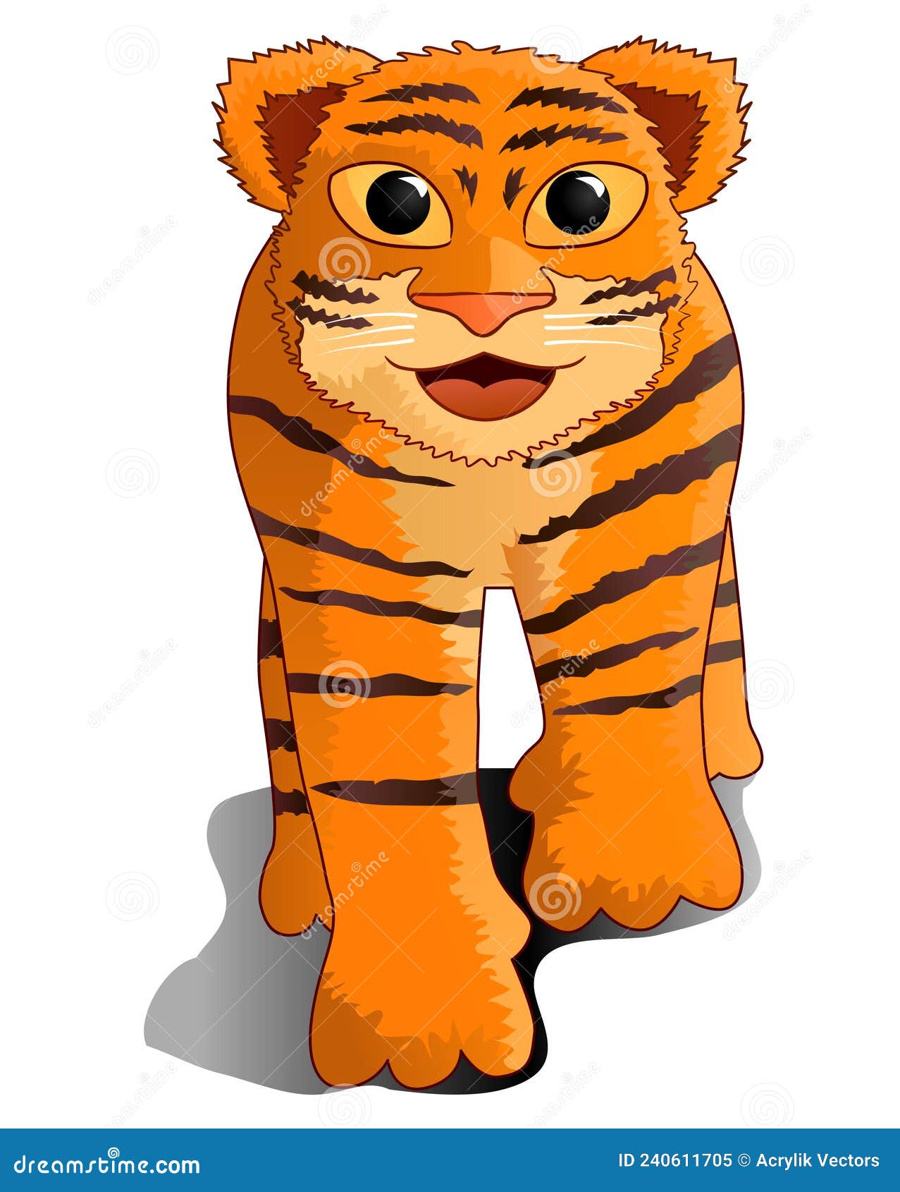 Tiger Cartoon Walking Vector Icon Stock Vector - Illustration of cute ...