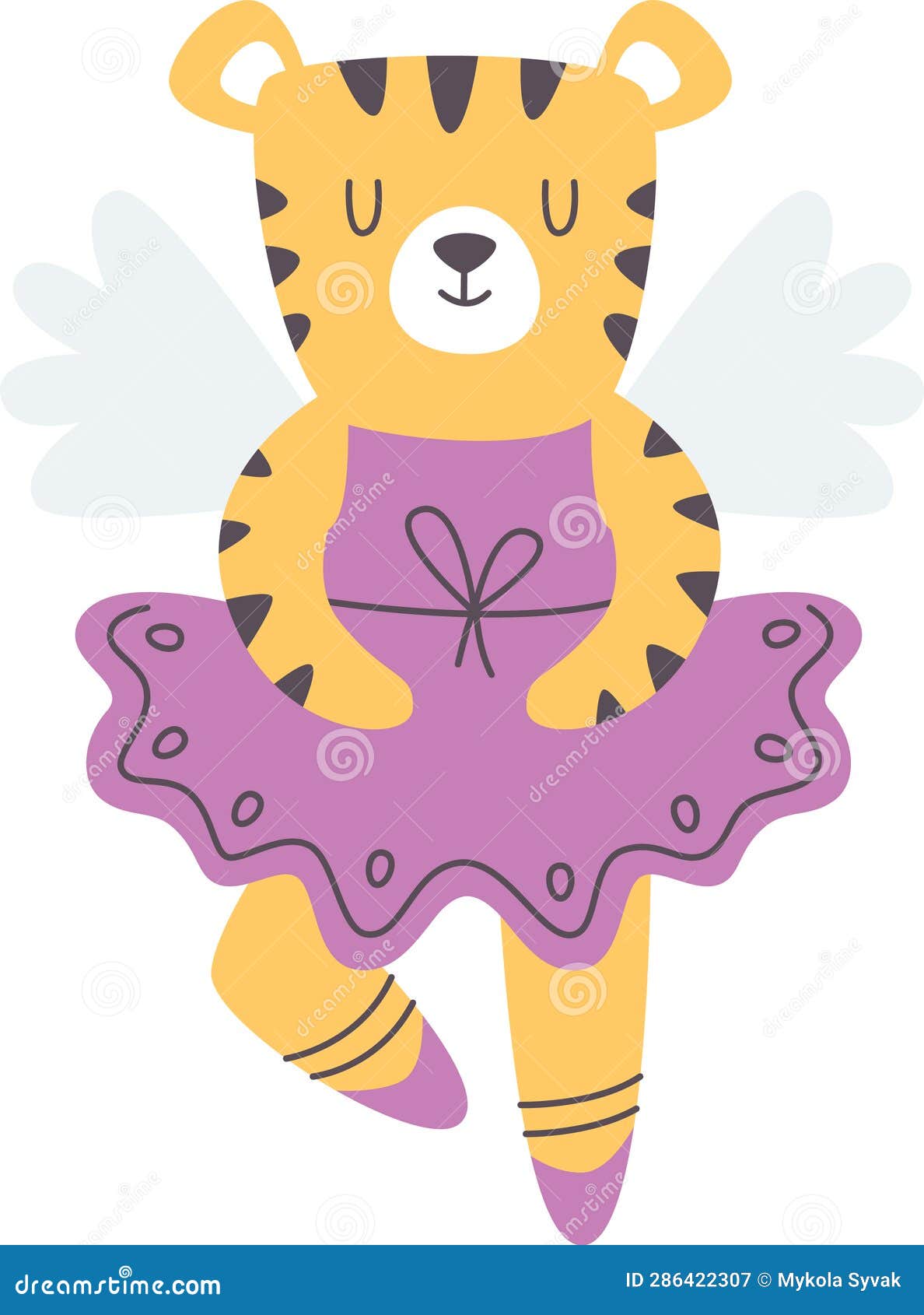 Tiger Character Dancing stock vector. Illustration of greeting - 286422307