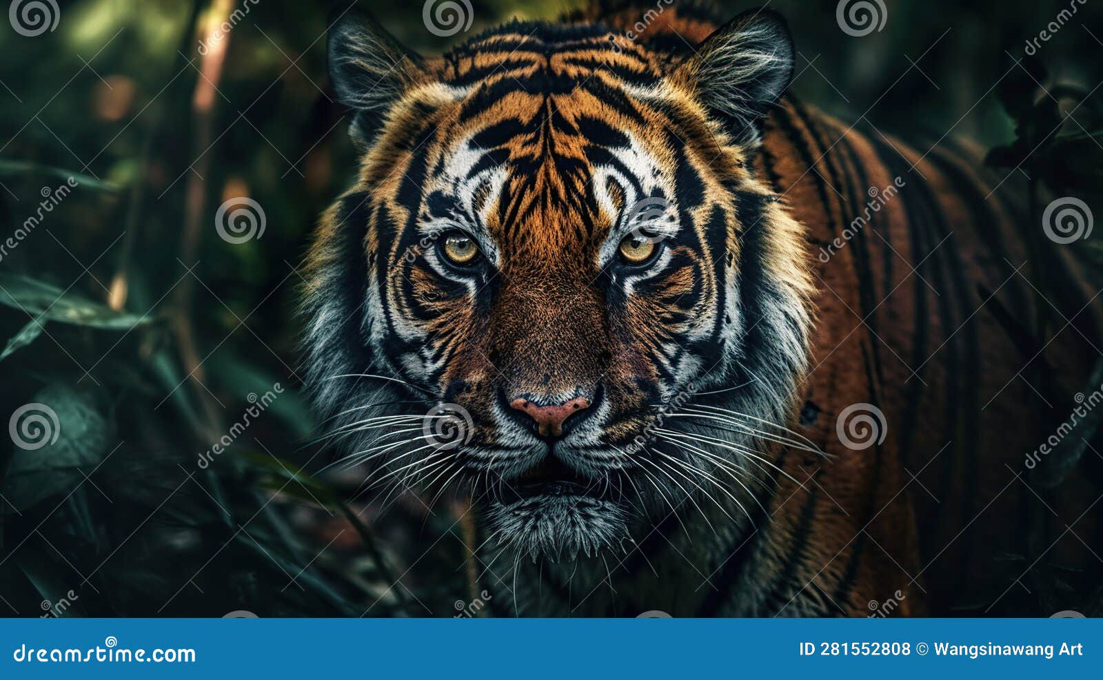 Tiger Cinematic Background Generative AI Stock Photo - Image of hunter ...